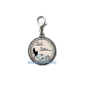 soul sisters zipper pull, perfect for necklaces, bracelets, keychain and earrings charm planner charm soul sisters handmade jewelry