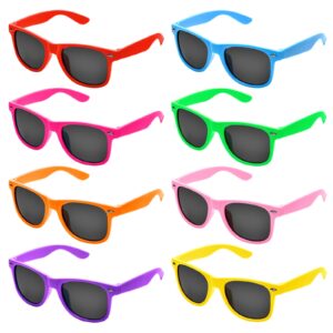 neon colors party favor supplies unisex sunglasses pack of 8 (multicolor)