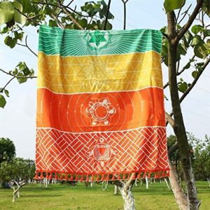 Yoga Mat Tapestry Rainbow 7 Chakra Stripes Beach Towel Summer Wall Hanging Mandala Blanket Travel Sunscreen Shawl Hippy Boho