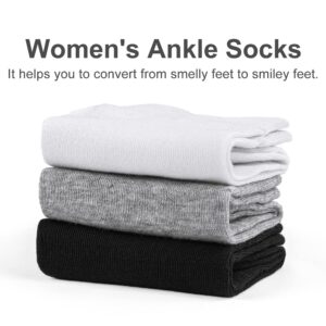 CHARMKING 8 Pairs Ankle Socks for Women Non Slip Cotton Socks No Show Socks Classic Low Cut Casual Socks (Black)