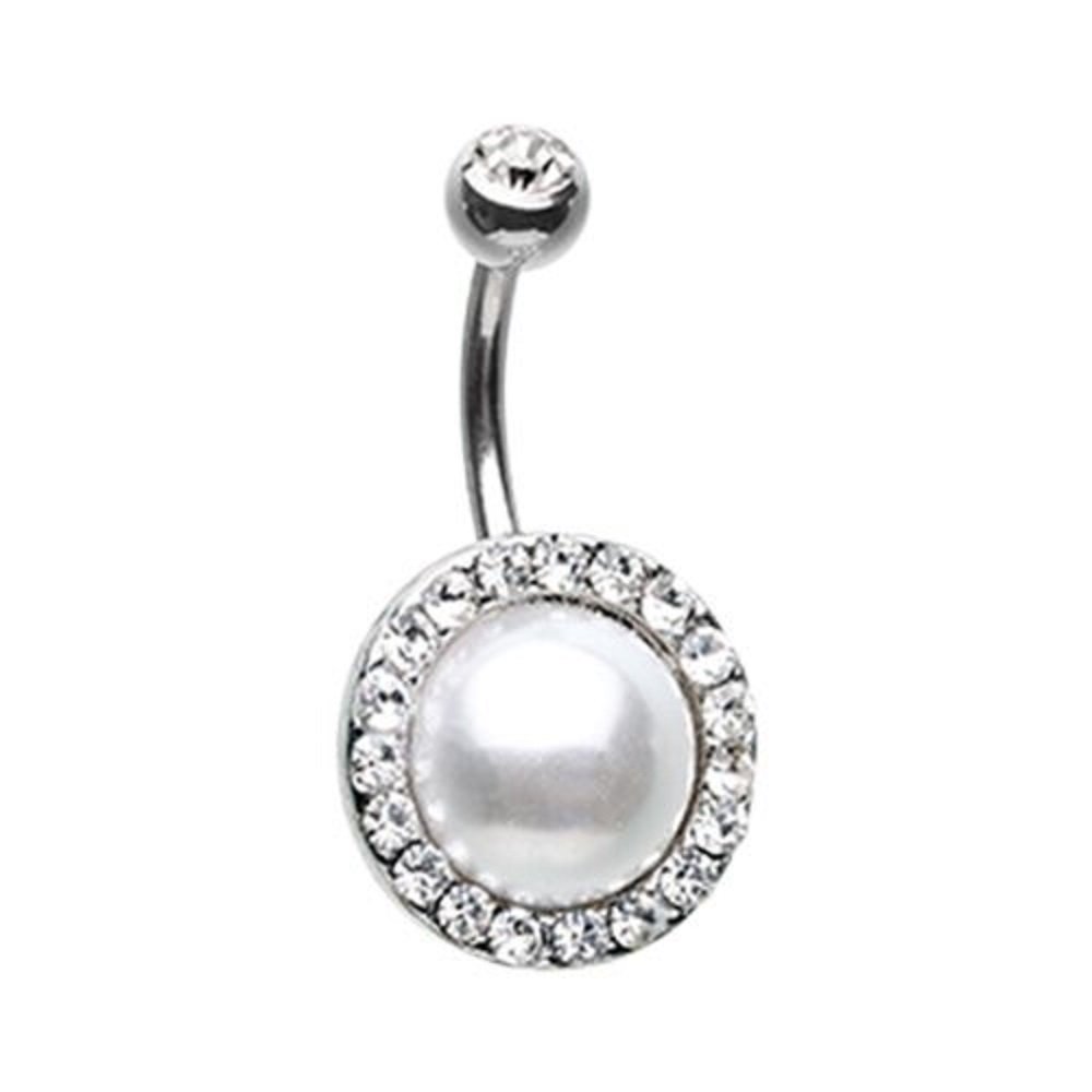 Royal Supreme Jewelled Imitation Pearl WildKlass Belly Button Ring