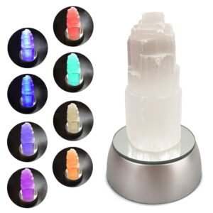 jic gem clearance natural selenite lamp mini white gemstone crystal lamp 4 inches color changing light + use batteries