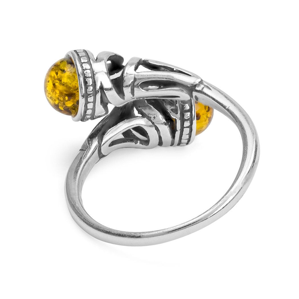 Ian and Valeri Co. Amber Ring Adjustable Sterling Silver