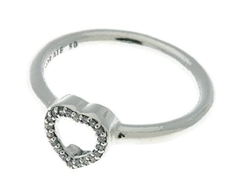 PANDORA Puzzle Heart Frame Ring, Clear CZ 196549CZ-50 EU 5 US