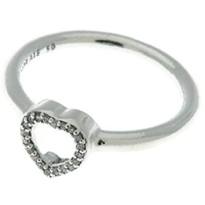 PANDORA Puzzle Heart Frame Ring, Clear CZ 196549CZ-50 EU 5 US