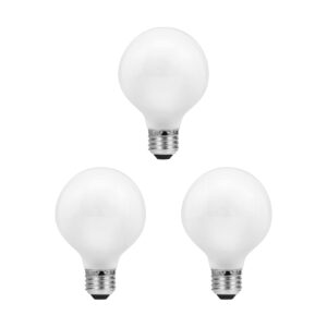 SYLVANIA Incandescent Double Life Décor Globe Light Bulb, 40W, G25, Medium Base, 265 Lumens, Frosted, 2850K, Soft White - 3 Pack (15345)