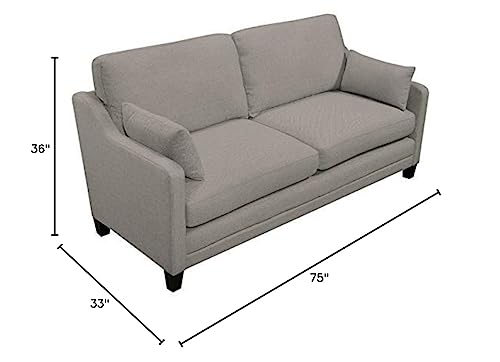 Serta Carmina 75 Contemporary Upholstered Living Room Sofa, Modern Couch for Two or Three, High Plush Seat Cushions and Back Pillows, Easy Assembly, Rhine Gray