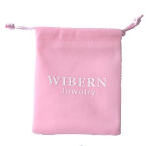 WIBERN White Gold Plated Unique Design Five Pink Cubic Zirconium Princess Cute Charm Ring for Women (Pink, 6)