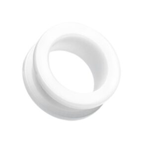 basic acrylic screw-fit ear gauge freedom fashion tunnel plug (sold by pair) (7/8", white)