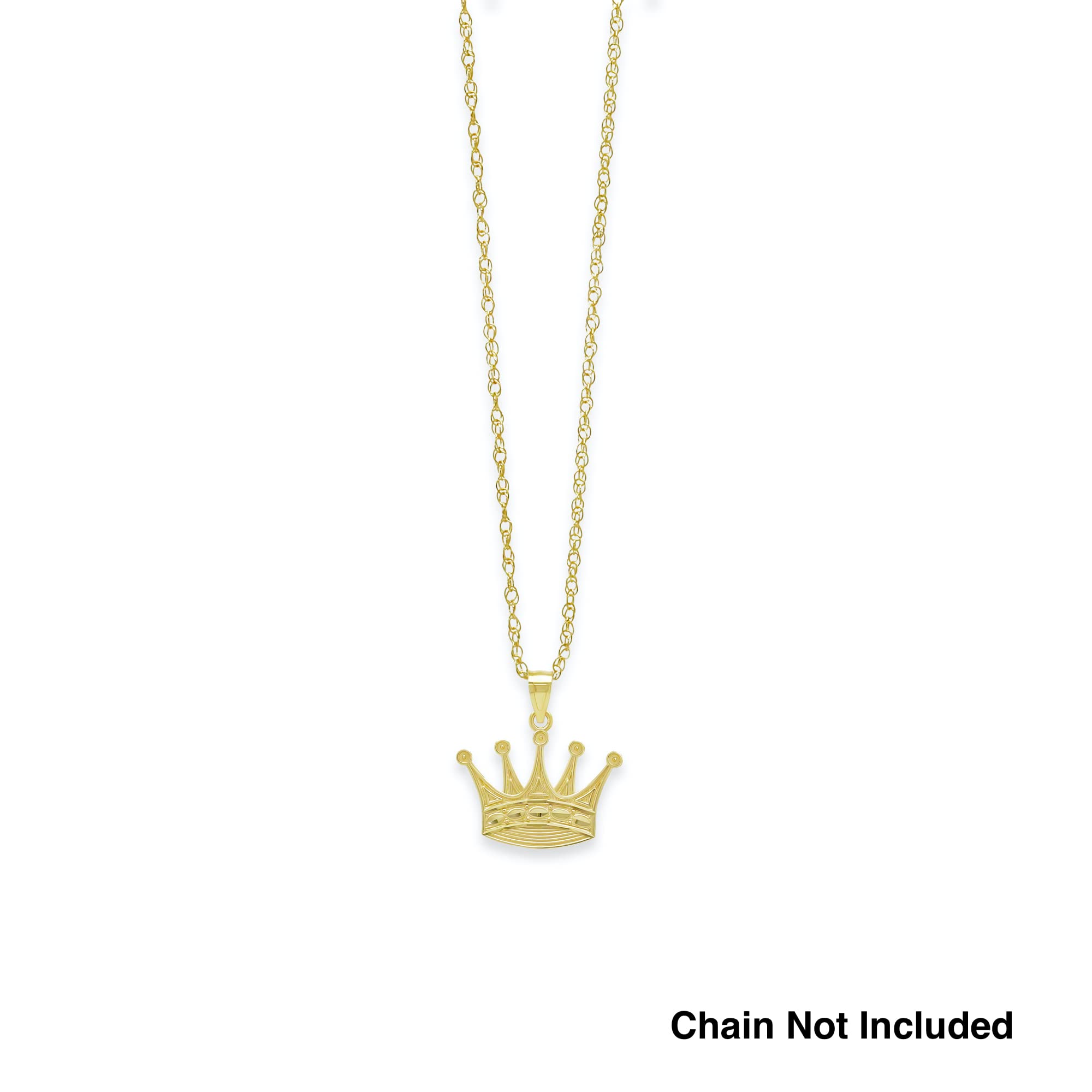 Charm America - Gold Crown Charm - 10 Karat Solid Yellow Gold (Large)