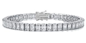 nyc sterling women cubic zirconia emerald eternity bracelet 7.5 inches