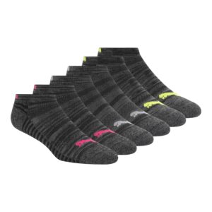 puma women's 6 pack low cut socks, black/pink, 11-sep us