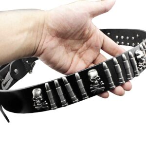 Cool Mens Bullet Skull Stud Punk Rock Biker Real Leather Belt Waistband726146236614