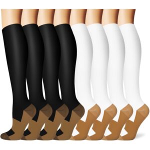 iseasoo copper compression socks for men & women circulation-best for running hiking cycling 15-20 mmhg(l/xl)