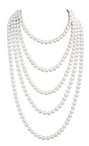 cizoe 1920s pearls necklace fashion faux pearls gatsby accessories vintage costume jewelry cream long necklace for women(1a-white-1)