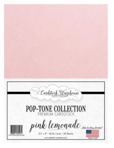 cardstock warehouse pop tone pink lemonade - 8.5 x 11" - 65 lb. / 175 gsm matte premium cardstock paper - 50 sheets