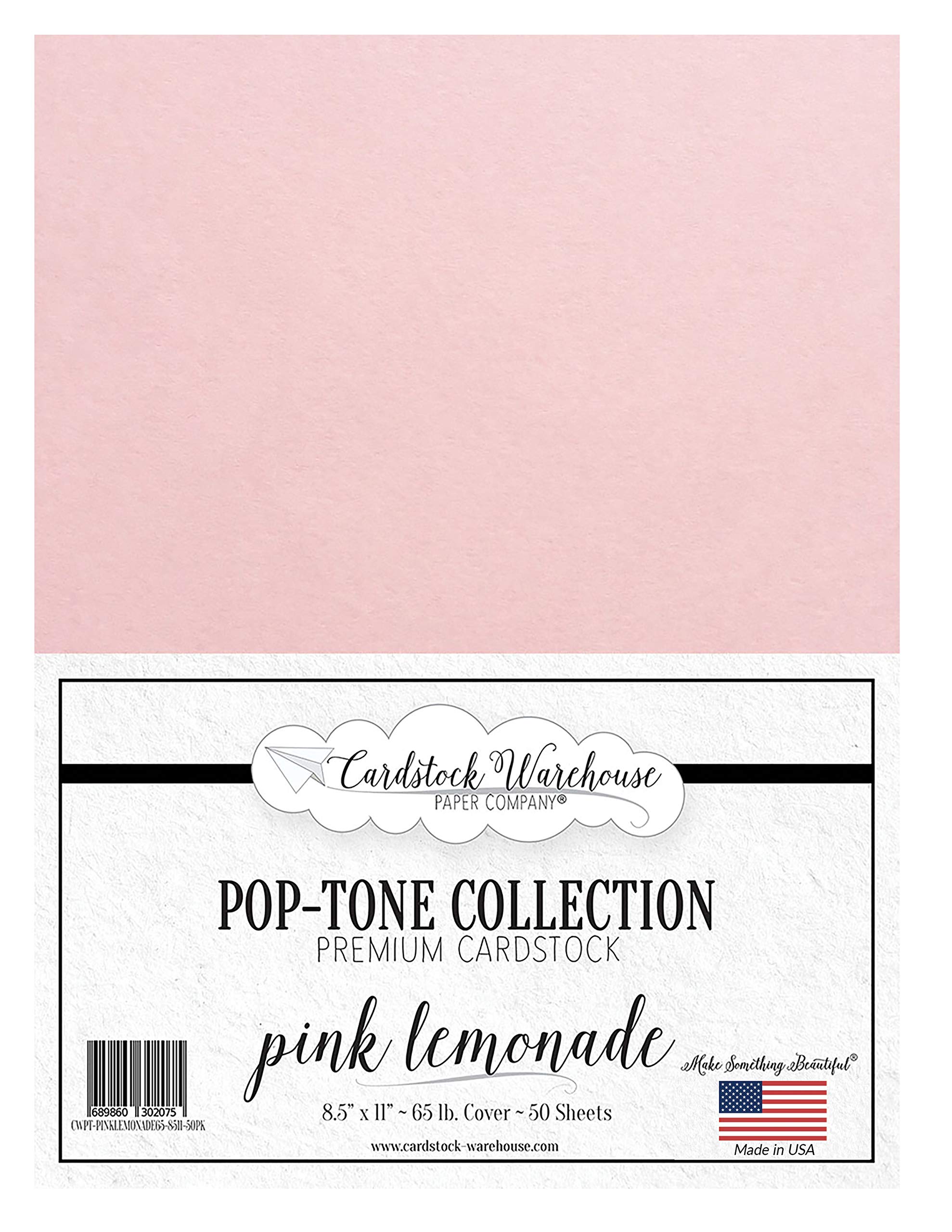 Cardstock Warehouse Pop Tone Pink Lemonade - 8.5 x 11" - 65 Lb. / 175 Gsm Matte Premium Cardstock Paper - 50 Sheets