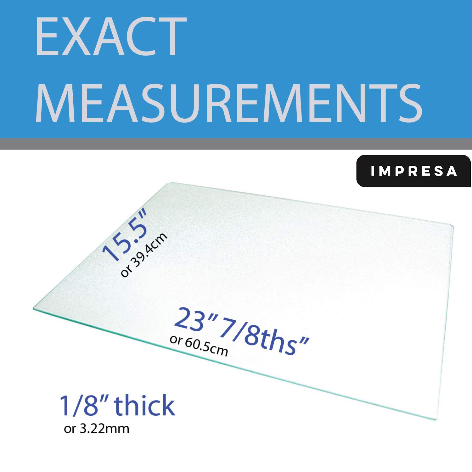 IMPRESA Crisper Glass Replacement - Refrigerator Shelf Glass Insert - Keeps Your Veggies and Fruits Fresh - 24 x 15.5 in - Easy Fridge Upgrades - Compatible with Frigidaire Model 240350608