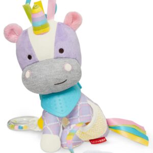 Skip Hop Bandana Buddies Baby Activity and Teething Toy with Multi-Sensory Rattle and Textures, Unicorn