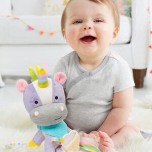 Skip Hop Bandana Buddies Baby Activity and Teething Toy with Multi-Sensory Rattle and Textures, Unicorn