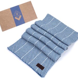 GALLERY SEVEN Winter Scarf for Men, Soft Knit Scarves, in an Elegant Gift Box - Lightt Blue/White - One Size