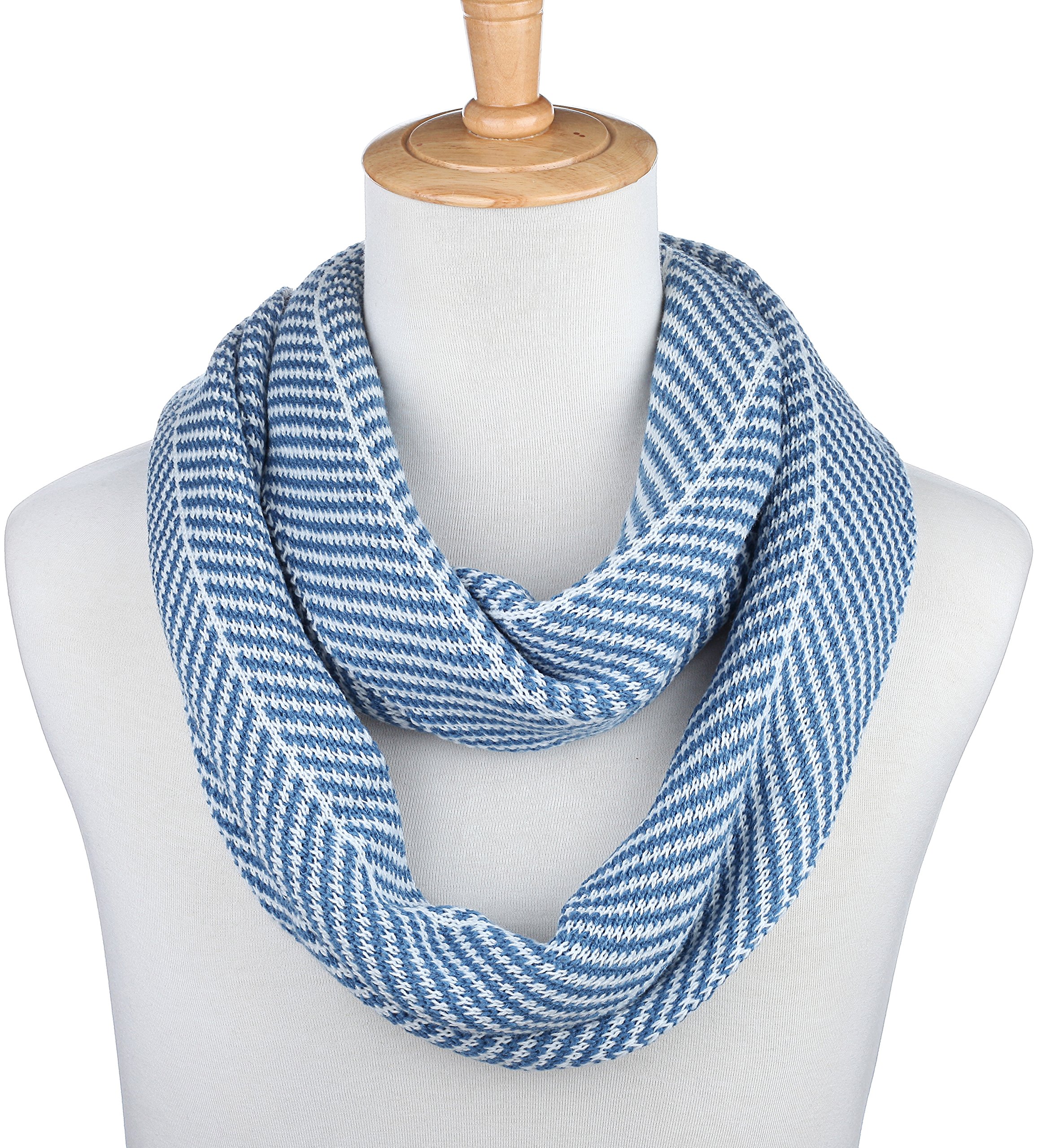 GALLERY SEVEN Winter Scarf for Men, Soft Knit Scarves, in an Elegant Gift Box - Lightt Blue/White - One Size