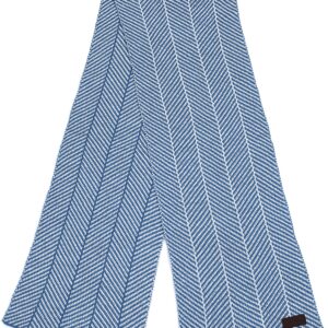 GALLERY SEVEN Winter Scarf for Men, Soft Knit Scarves, in an Elegant Gift Box - Lightt Blue/White - One Size