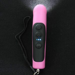 Stun Gun w/Flashlight, Panic Alarm, Rechargeable Internal Battery with LED Power Indicator, Safety Pin, Wrist Strap, Sturdy Carry Case. Includes Quick Set-up and How to Guides. (Shocking Pink)