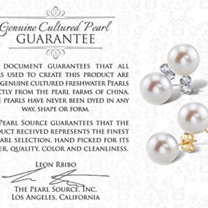 THE PEARL SOURCE 10-11mm Drop-Shaped Genuine Pink Freshwater Cultured Pearl Rose Gold Olive Earrings for Women