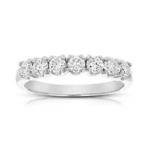 vir jewels 1 cttw diamond wedding band 14k white gold 7 stones prong set round bridal ring size 7