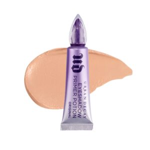 urban decay eyeshadow primer potion (full size), award-winning nude eye primer, crease-free eye makeup looks, smooths & preps eyelid base for vibrant color, all-day wear, dries invisible - 0.33 fl oz