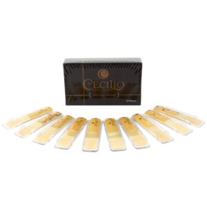 cecilio alto saxophone reeds, strength 2.5, 10-pack with individual plastic case