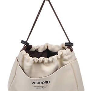 Vercord Canvas Handbag Organizers, Sturdy Purse Insert Organizer Bag in Bag, 10 Pockets Beige Small