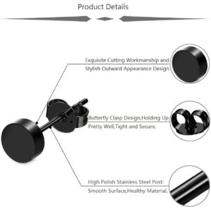 JOERICA 4 Pairs Heart Stainless Steel Stud Earrings for Women Star Earrings