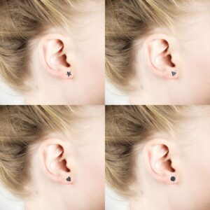 JOERICA 4 Pairs Heart Stainless Steel Stud Earrings for Women Star Earrings