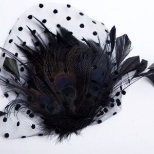 Cizoe Fascinators 20s Gatsby Flapper Acessories Art Deco Party Accessory Peacock Feather Headpiece(1A-Black)