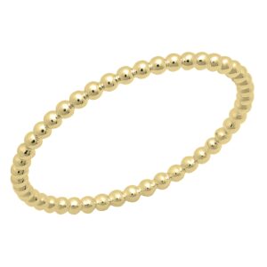 dazzlingrock collection 1.4mm beaded style minimalist ball chain design wedding band for her in 14k yellow gold size 6