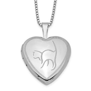 icecarats 925 sterling silver cat heart love personalized photo locket chain necklace