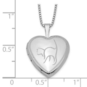 IceCarats 925 Sterling Silver Cat Heart Love Personalized Photo Locket Chain Necklace