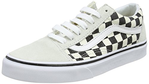 Vans Unisex Low-Top Sneakers, Off-White ((Checkerboard) White/Black 27k), 7 US Men