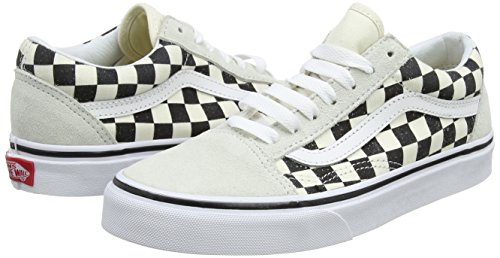 Vans Unisex Low-Top Sneakers, Off-White ((Checkerboard) White/Black 27k), 7 US Men