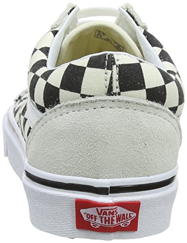 Vans Unisex Low-Top Sneakers, Off-White ((Checkerboard) White/Black 27k), 7 US Men