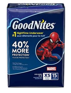 huggies goodnights bedtime pants for boys, size x-small, 15 count