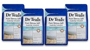 dr. teal's ginger & clay bath soak mothers day gift set (4 pack, 3lbs ea.) - detoxify & energize ginger & clay blended with pure epsom salt - ease aches & pains, cleans out harmful toxins