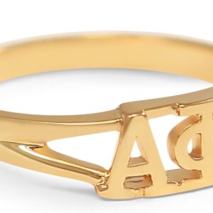 The Collegiate Standard Alpha Phi Omega Co Ed 14k Gold Plated Sorority Ring with Greek letters (7.0)