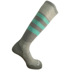 Ultimate Socks Womens Snowboard Ski Merino Wool Warm Socks Grey/Aqua Medium 7-9.5