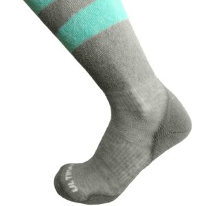 Ultimate Socks Womens Snowboard Ski Merino Wool Warm Socks Grey/Aqua Medium 7-9.5