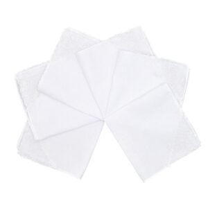 selected hanky women's cotton handkerchiefs with crohet lace at corner, ladies hankies for bridal wedding 6 pcs set