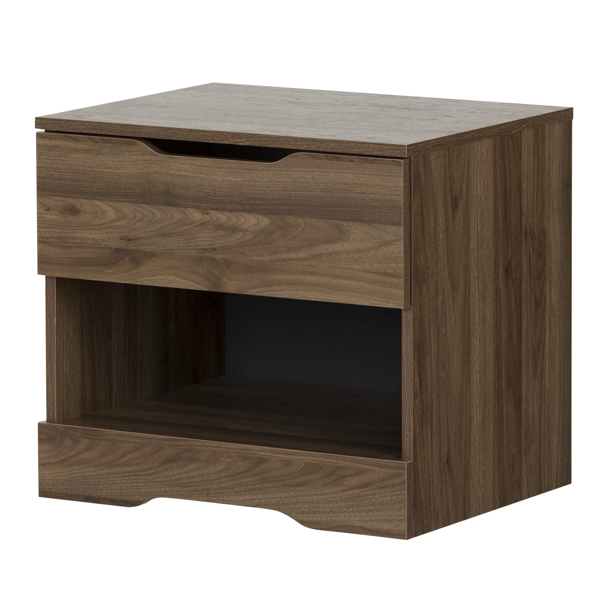 South Shore Holland 1-Drawer Nightstand, Natural Walnut