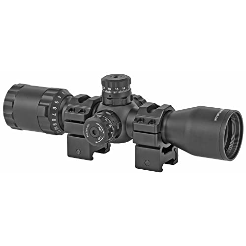 Leapers UTG 1" BugBuster 3-12X32 Scope, Side AO, Mil-dot, QD Rings (SCP-M312AOWQ)